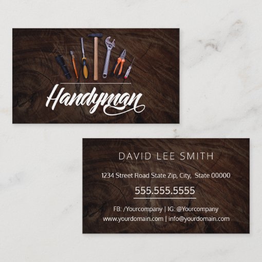 Handyman Services Business Card | Zazzle