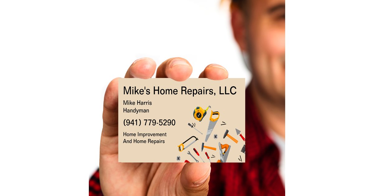 Handyman Services Tools Design Business Card | Zazzle