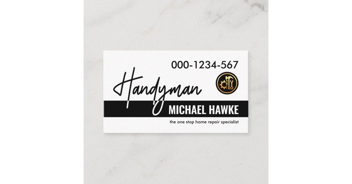 Handyman Signage Panel Building Business Card | Zazzle