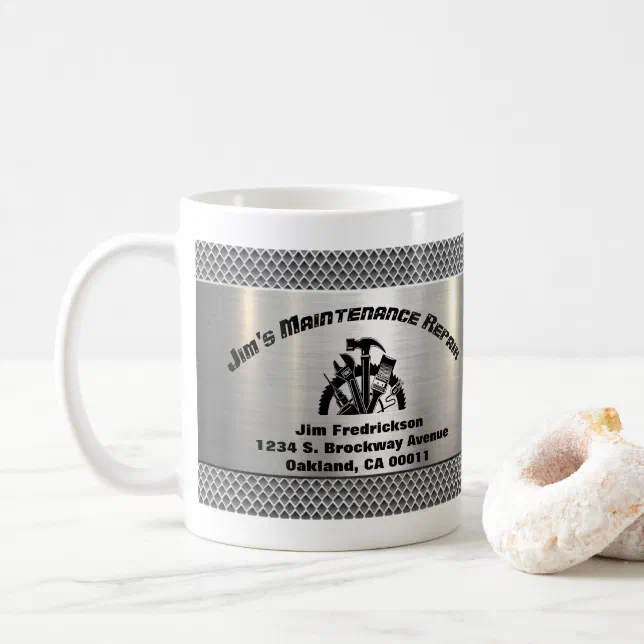 Handyman Steel Plate Maintenance Service Business Coffee Mug | Zazzle