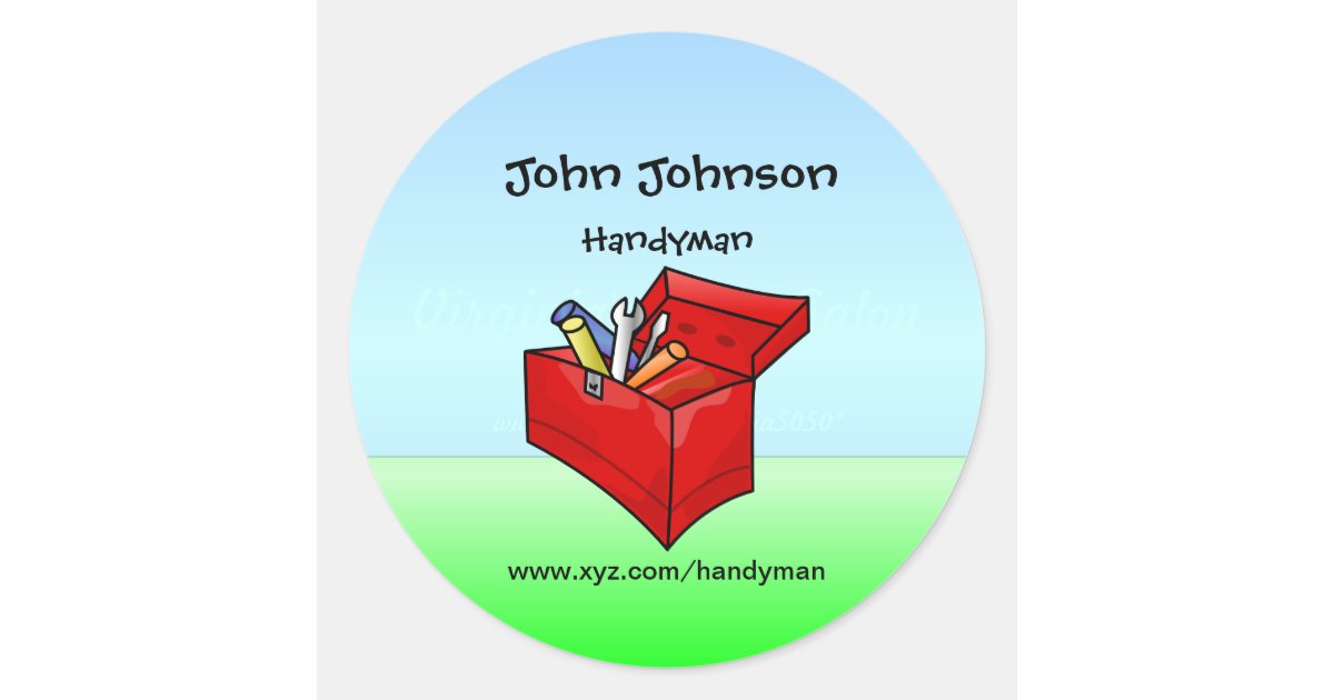 Handyman Sticker Template | Zazzle