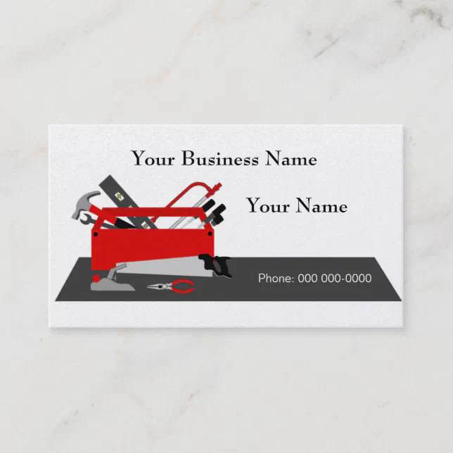 Handyman Tool Box Business Card Template | Zazzle