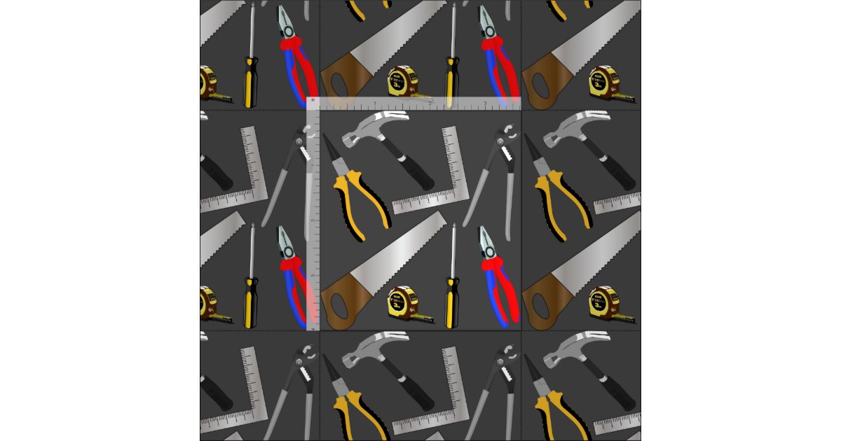 Handyman Tool Pattern Fabric | Zazzle