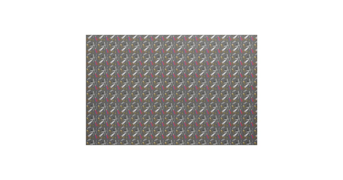 Handyman Tool Pattern Fabric | Zazzle