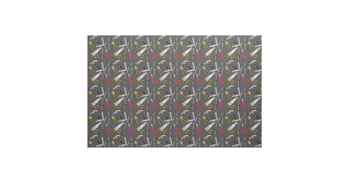 Handyman Tool Pattern Fabric | Zazzle