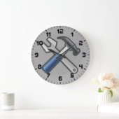 Handyman Tools Hammer and Wrench Wall Clock | Zazzle