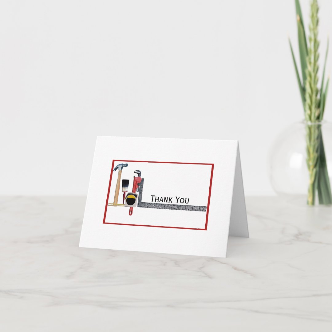 Handyman Tools Thank You Card | Zazzle