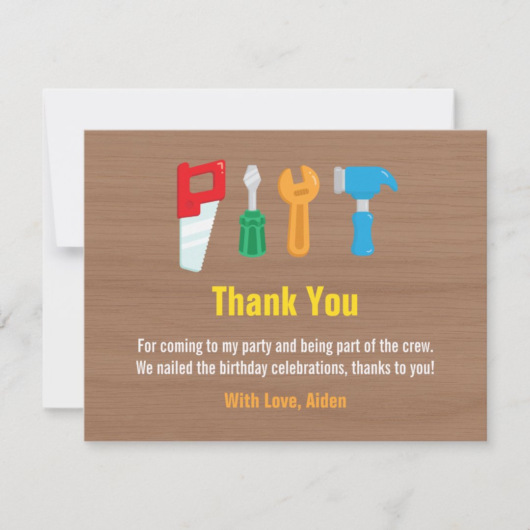 Handyman Tools Thank You Card | Zazzle