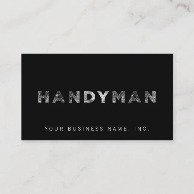 Handyman [White Letterpress Style] Business Card | Zazzle