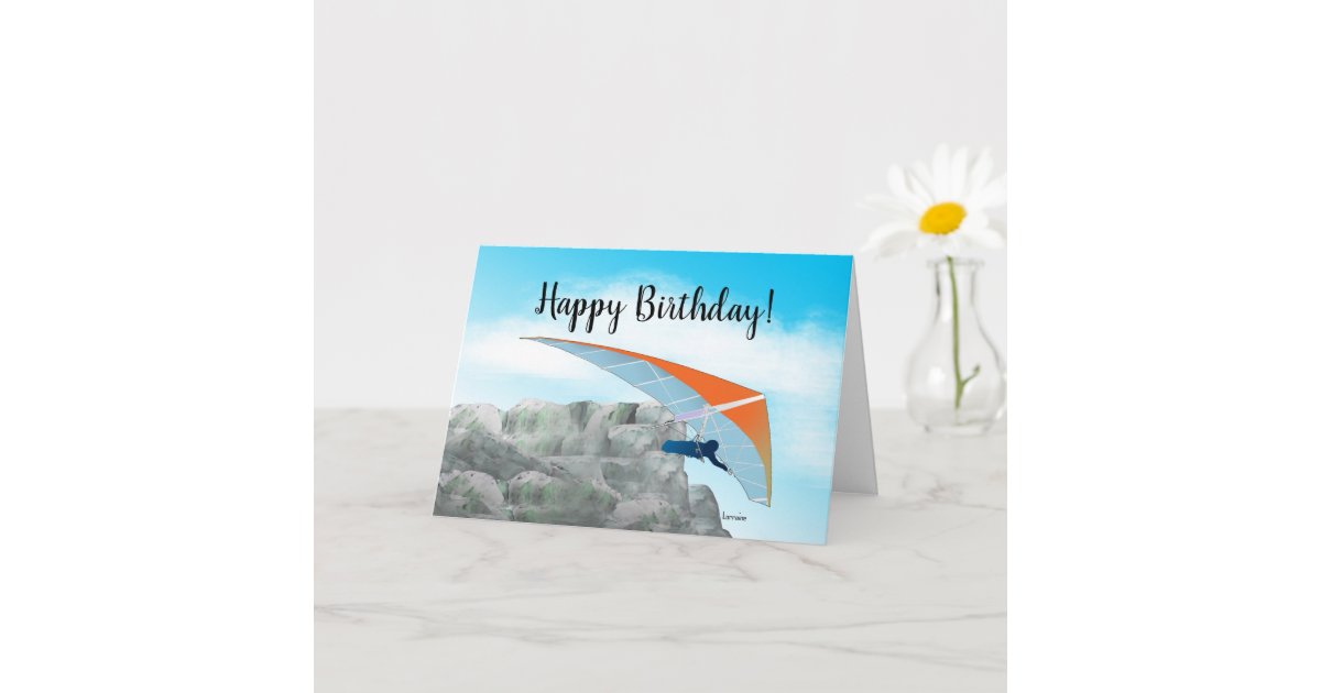 Hang Gliding Birthday Card | Zazzle