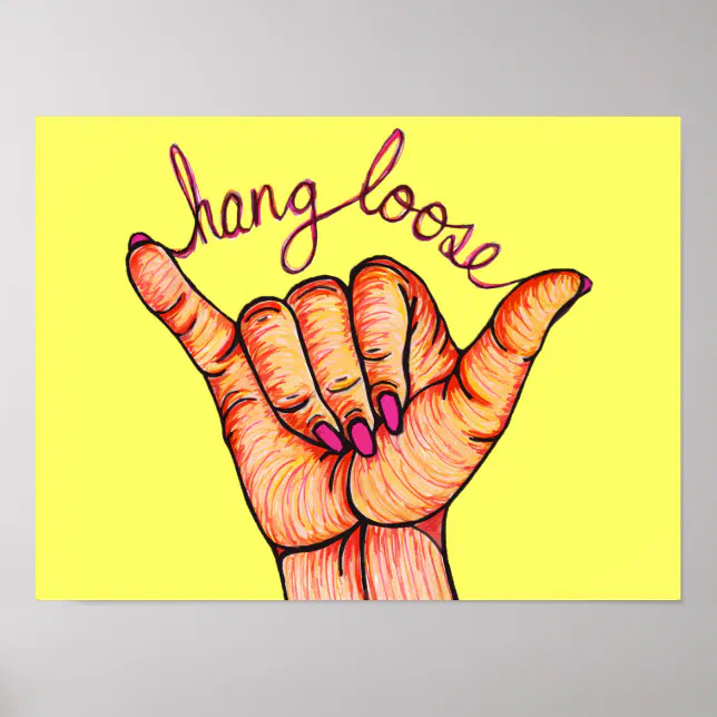 Hang Loose Hand Poster | Zazzle