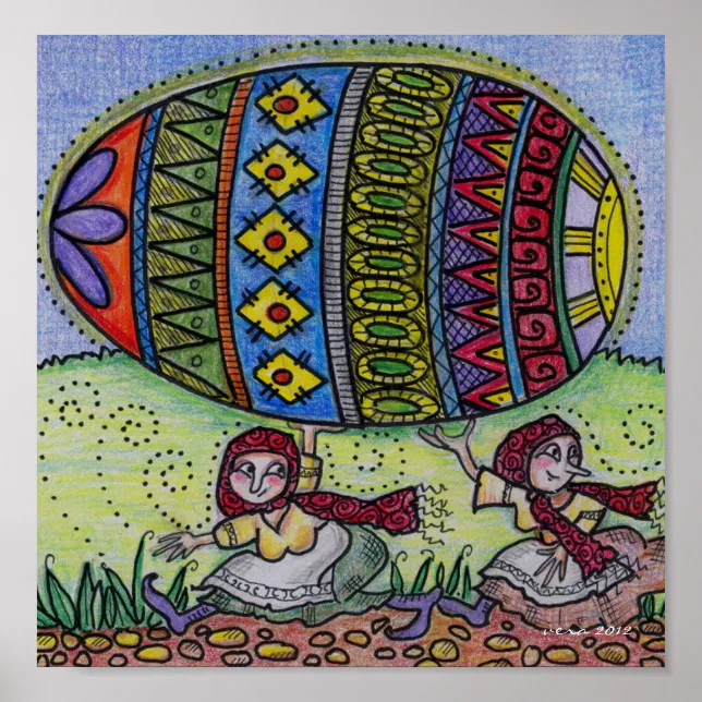 Hang on to Your Pysanka Ukrainian Folk Art Poster | Zazzle