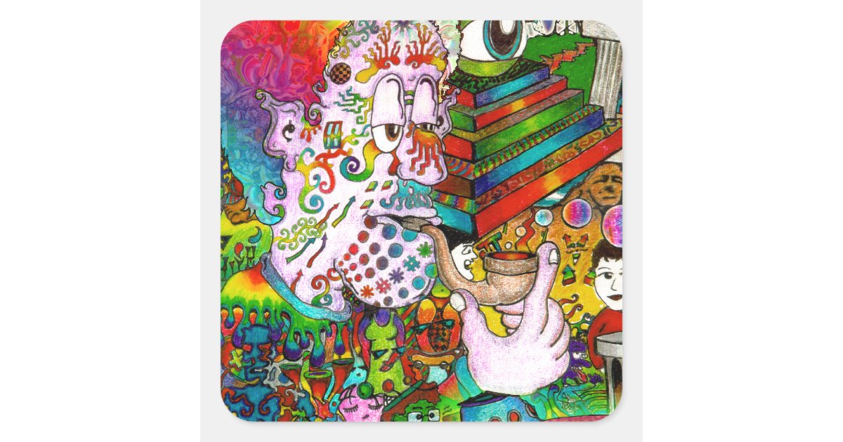 Hang-Think 13 Square Sticker | Zazzle