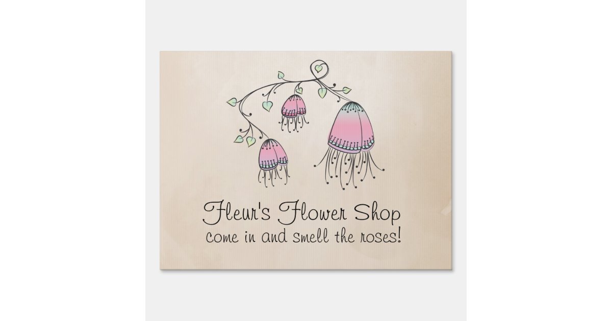 Hanging Doodle Flowers Yard Sign | Zazzle