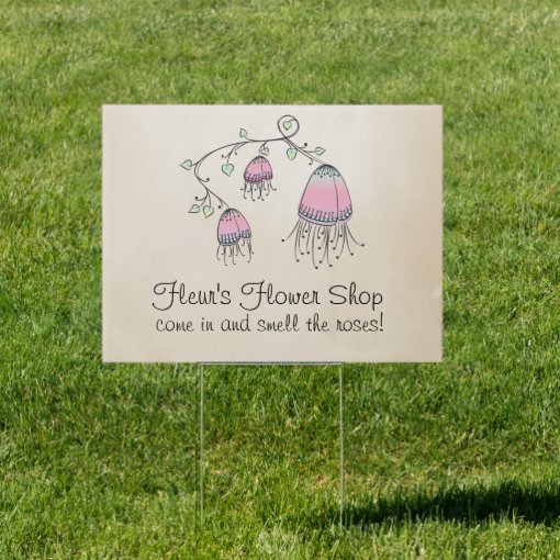 Hanging Doodle Flowers Yard Sign | Zazzle