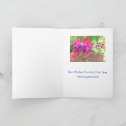 Hanging Fuchsia Plant/Happy Birthday/customizable Card | Zazzle