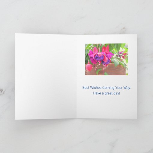 Hanging Fuchsia Plant/Happy Birthday/customizable Card | Zazzle