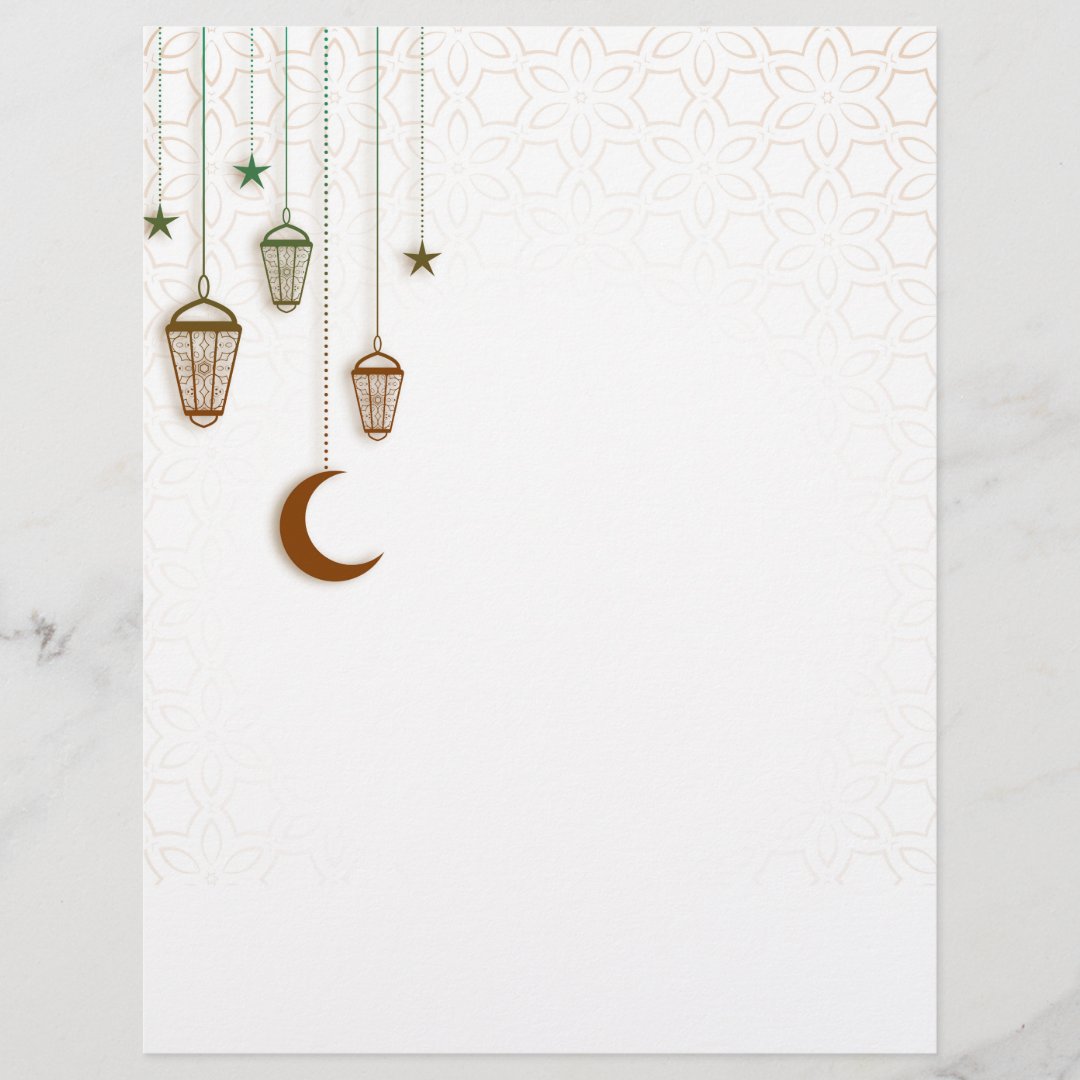 Hanging lanterns and moon Letterhead | Zazzle