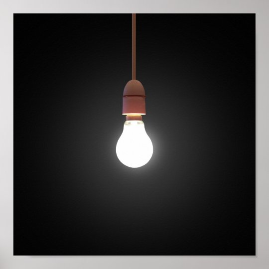 Hanging Lightbulb Poster | Zazzle.com