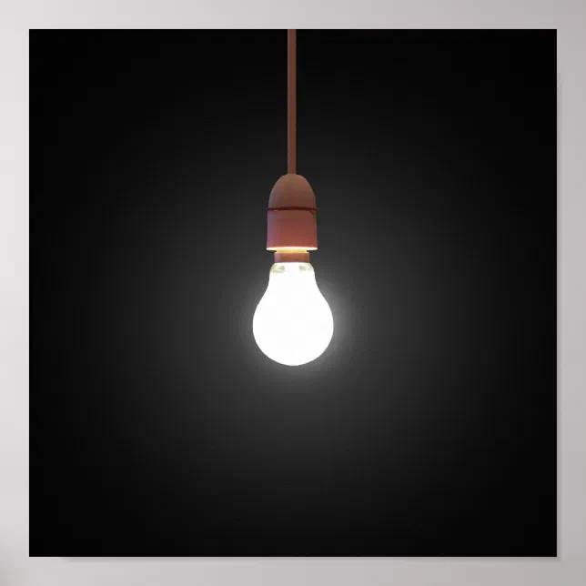 Hanging Lightbulb Poster | Zazzle