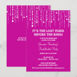 Hanging Lights Bachelorette Party Invitation | Zazzle