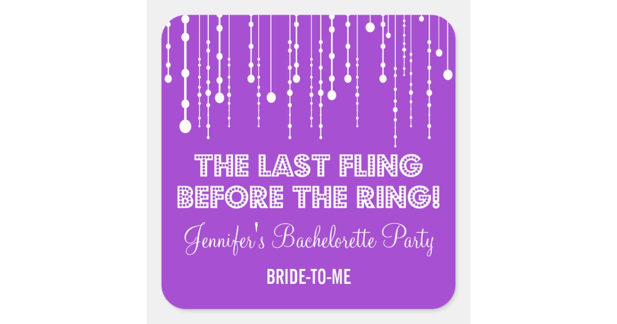 Hanging Lights Bachelorette Party Sticker | Zazzle