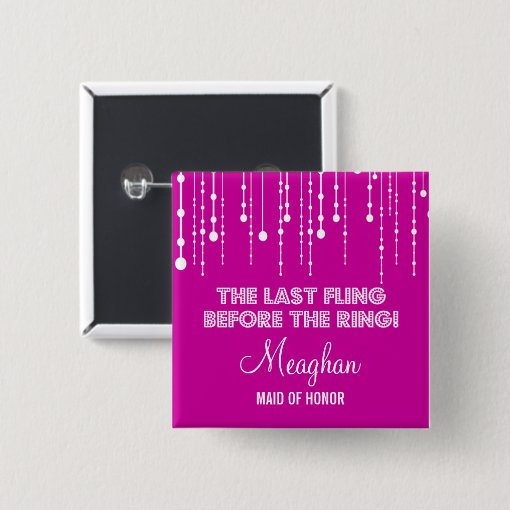Hanging Lights Bachelorette Party Title Button | Zazzle