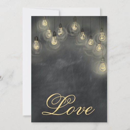 Hanging Lights Vintage Chalkboard Wedding Invites | Zazzle