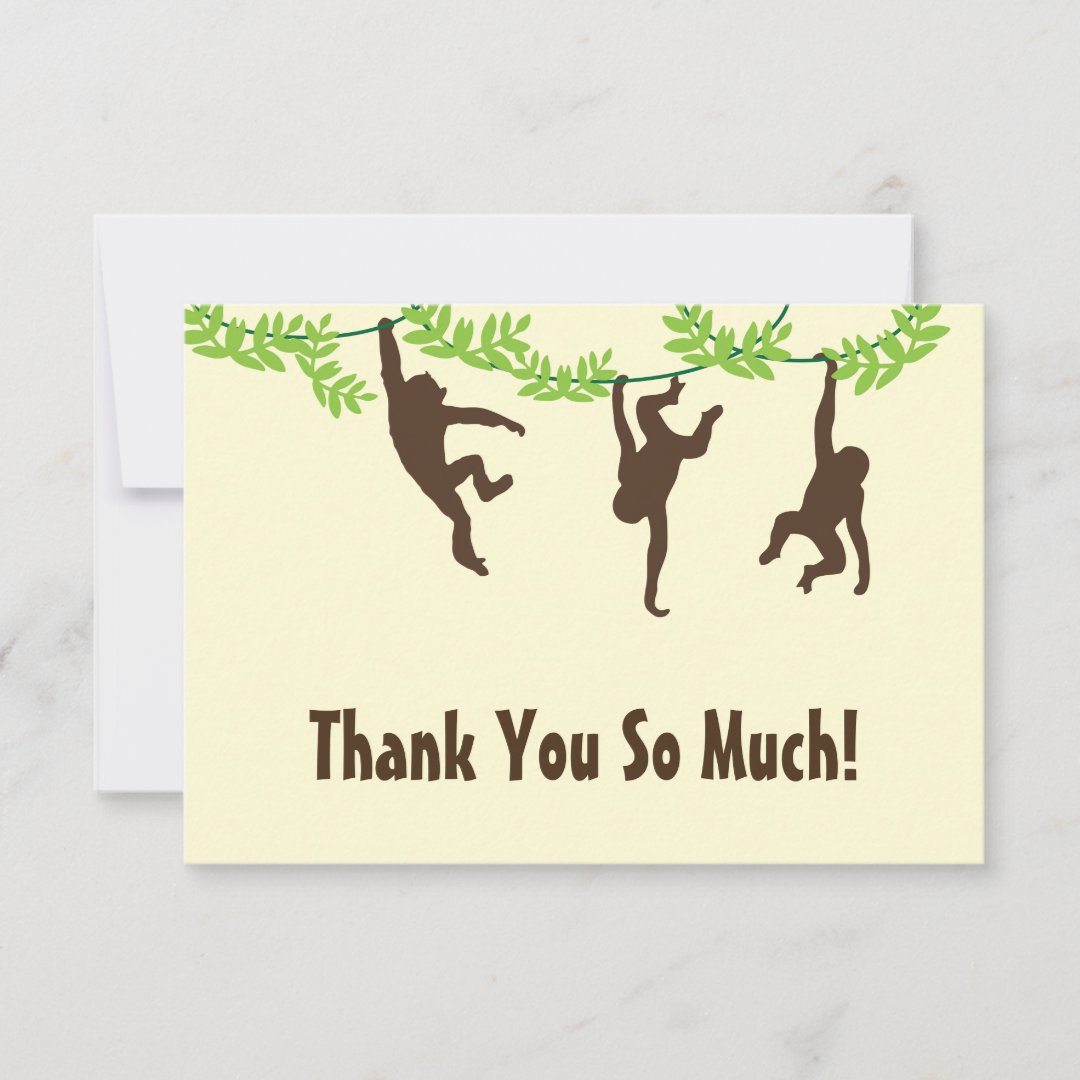 Hanging Monkey Thank You | Zazzle