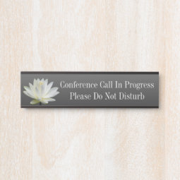 Hanging Name Plate Conference Call In Progress | Zazzle