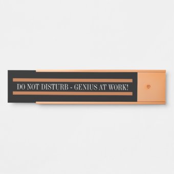 Hanging Name Plate Do Not Disturb Genius At Work | Zazzle