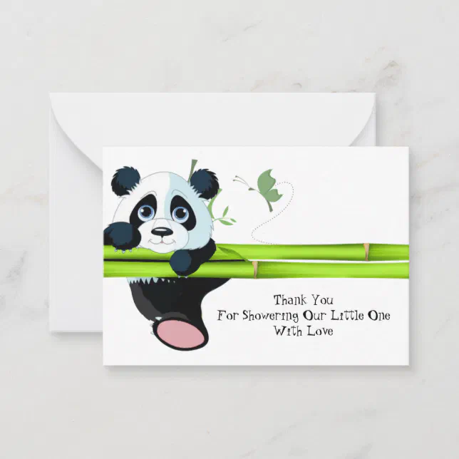 Hanging Panda Thank You Card | Zazzle