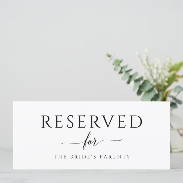 Hanging Reserved Romantic Calligraphy Wedding Sign Invitation | Zazzle