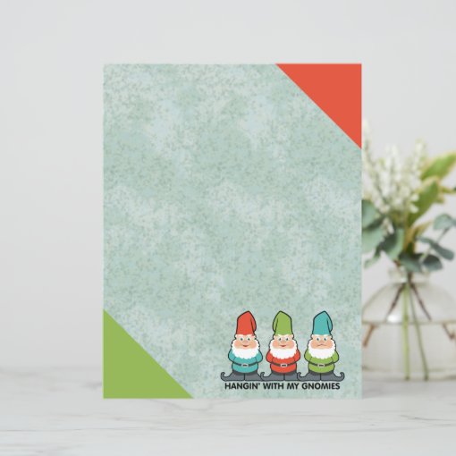 Hanging With My Gnomies Homies Cute Stationary | Zazzle