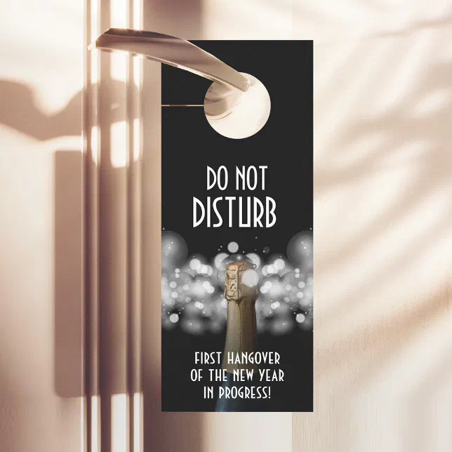 Hangover Do Not Disturb Champagne Door Hanger | Zazzle