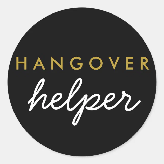 Hangover Helper Wedding Favor Sticker | Zazzle