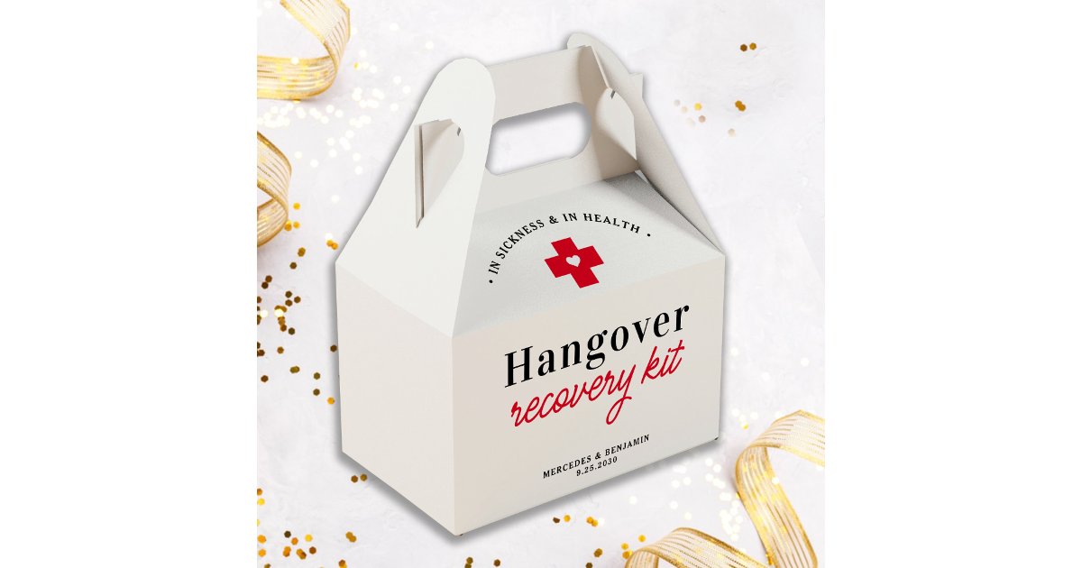 Hangover Recovery Kit Personalized Wedding Favor Boxes | Zazzle