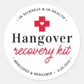 Hangover Recovery Kit Personalized Wedding Favor Classic Round Sticker ...
