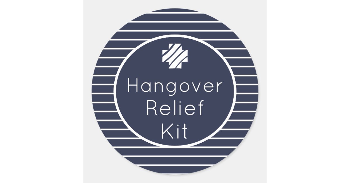 Hangover Relief Kit Navy and White Stickers | Zazzle