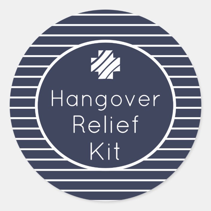 Hangover Relief Kit Navy and White Stickers | Zazzle.com