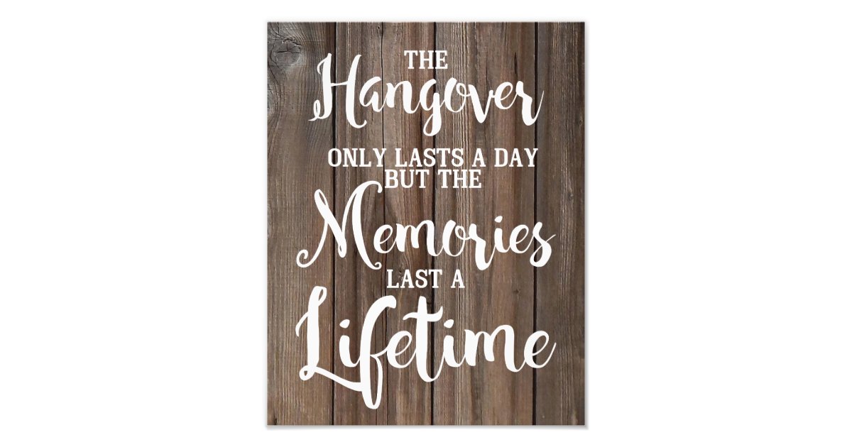 Hangover sign rustic Country Barn wedding | Zazzle