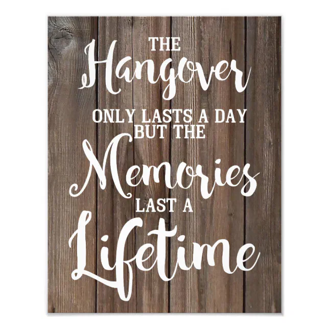 Hangover sign rustic Country Barn wedding | Zazzle