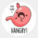 Hangry Funny Hungry Angry Stomach Pun Classic Round Sticker | Zazzle