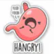 Hangry Funny Hungry Angry Stomach Pun Sticker | Zazzle