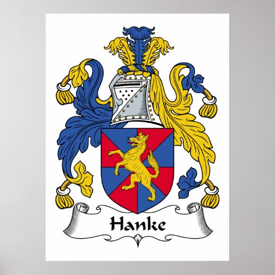 Hanke Family Crest Poster | Zazzle.com