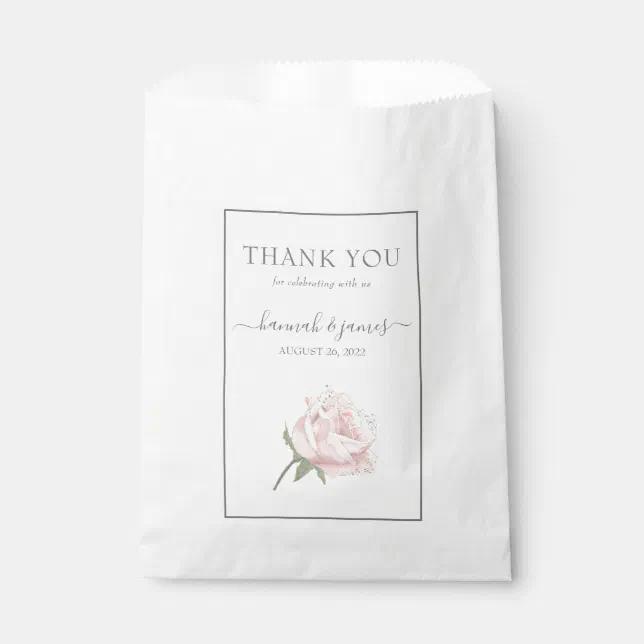 Hannah Elegant Thank You Treats Wedding Favor Bag | Zazzle