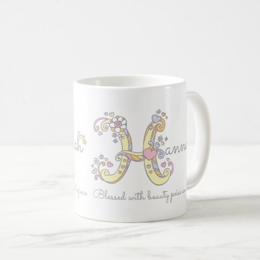 Hannah name meaning monogram H mug | Zazzle