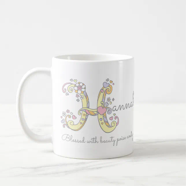 Hannah name meaning monogram H mug | Zazzle