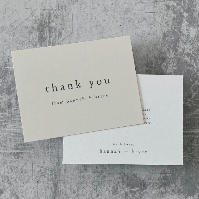 HANNAH Unique Vintage Minimalist Modern Simple Thank You Card | Zazzle