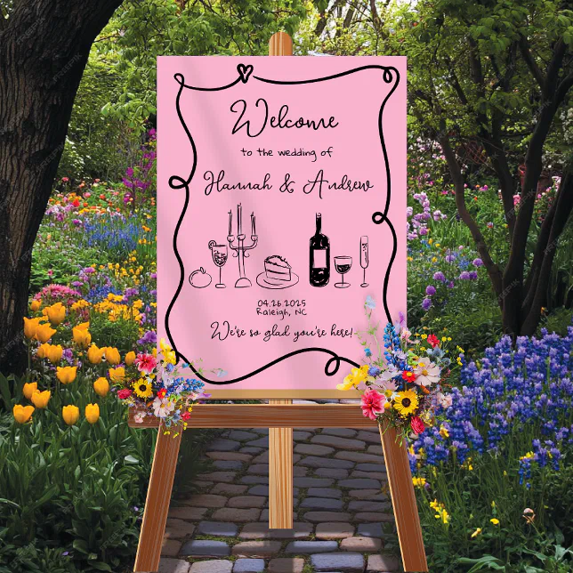Hannah's Welcome Wedding Table scape Poster | Zazzle